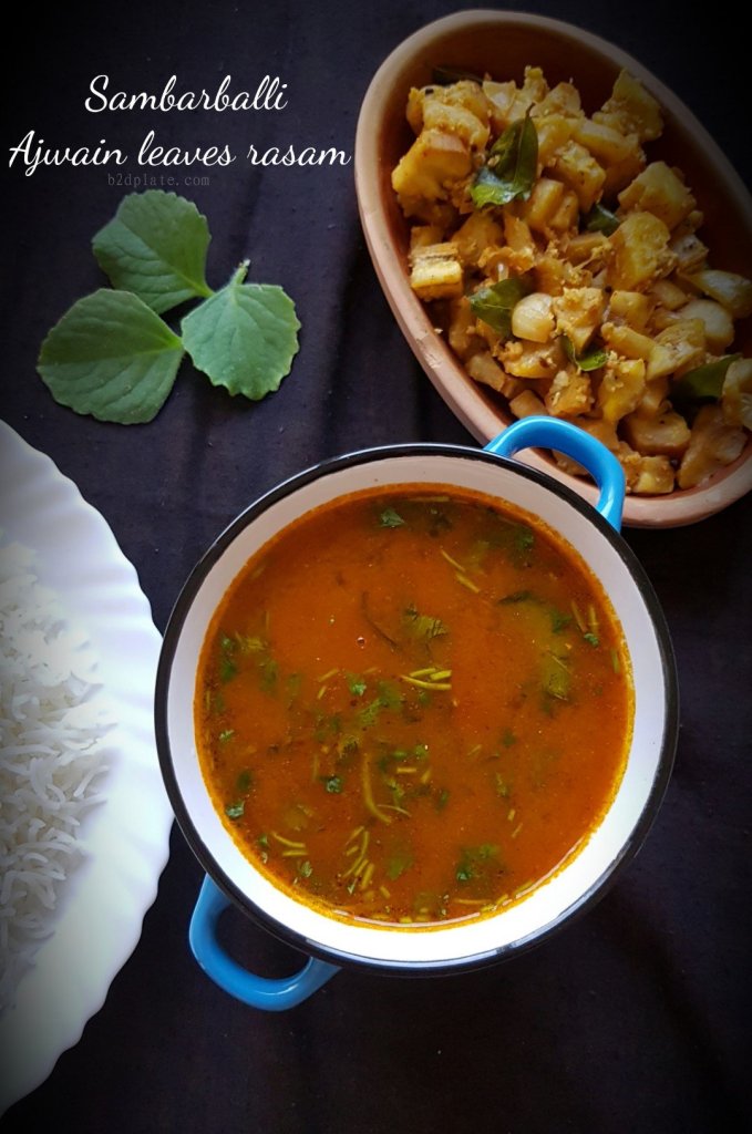 Sambarballi / Ajwain leaves rasam – B2D Plate